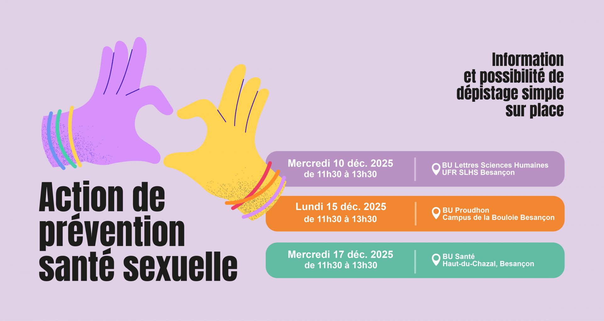 Prevention et dépistage : Action santé sexuelle à Besançon. | L'ACTU de ...
