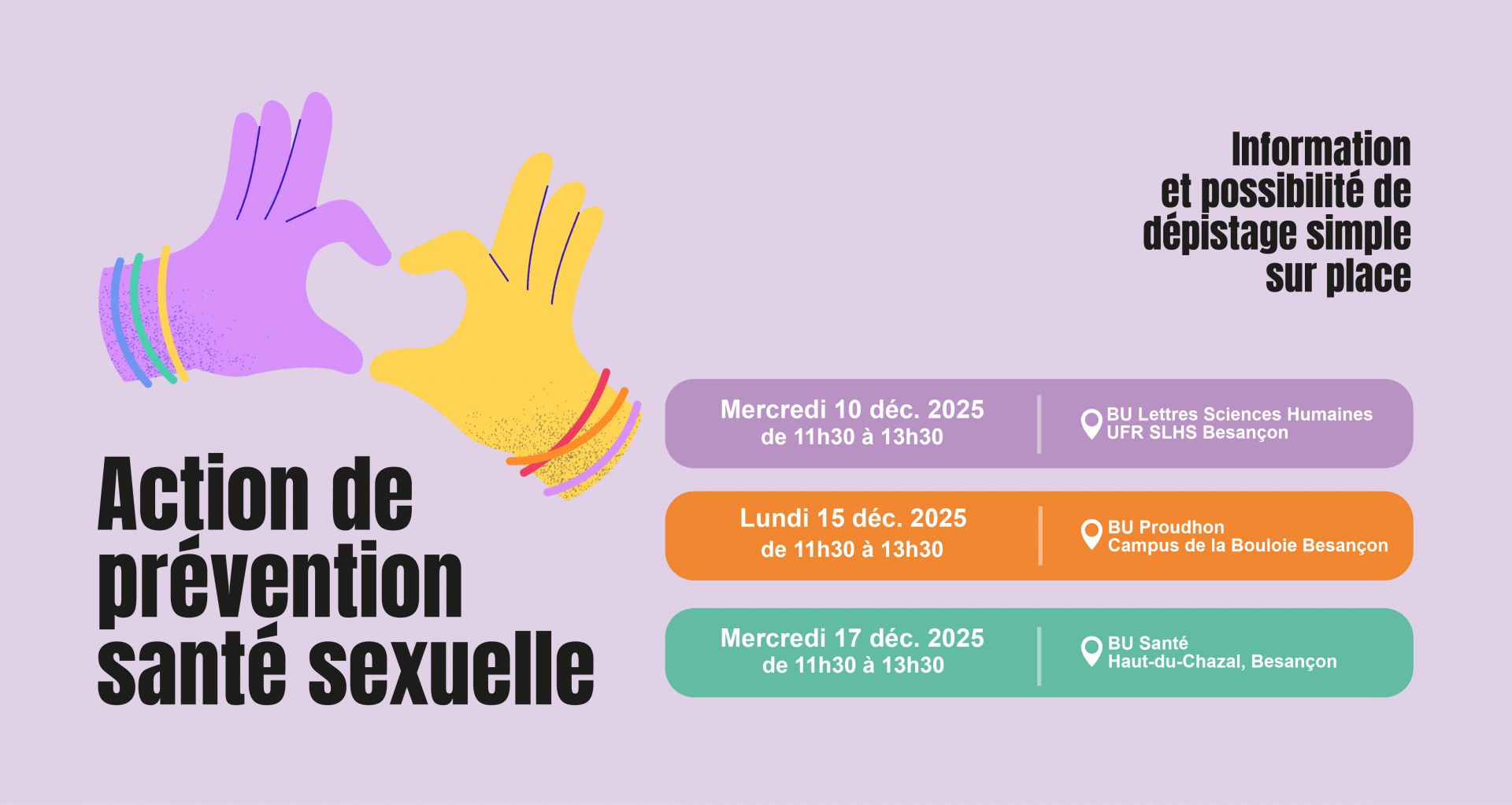 Prevention et dépistage : Action santé sexuelle à Besançon. | L'ACTU de ...