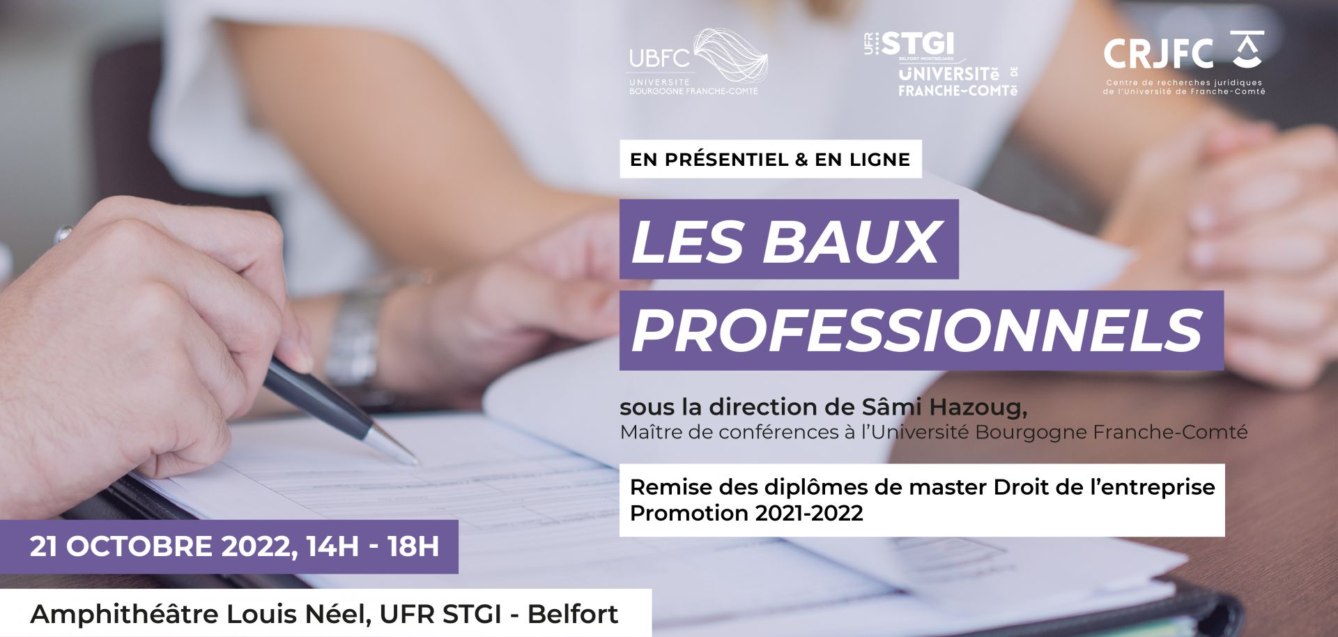 Conférence : les baux professionnels & remise des diplômes master Droit ...